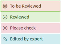 What are the review statuses in SimaPro Collect?