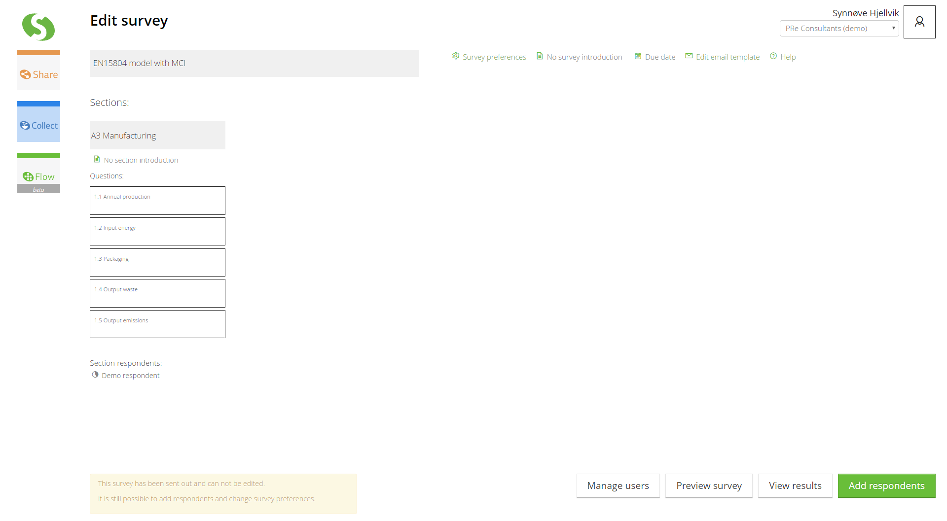 How do I correct a respondent's answer in Collect?